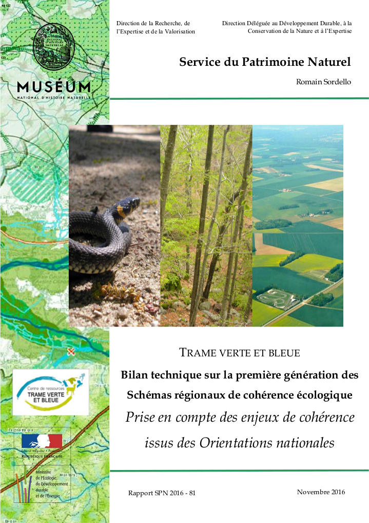 Trame verte et bleue - Bilan technique sur la première génération des ...